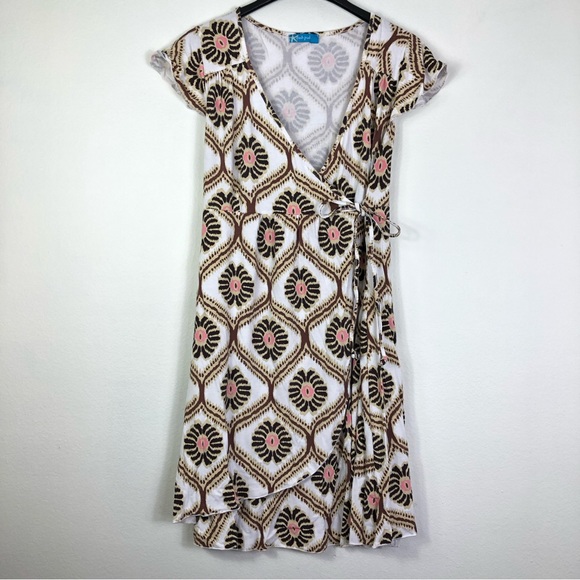 fresh produce | Dresses | Fresh Produce Large Dress Wrap Ikat Brown ...